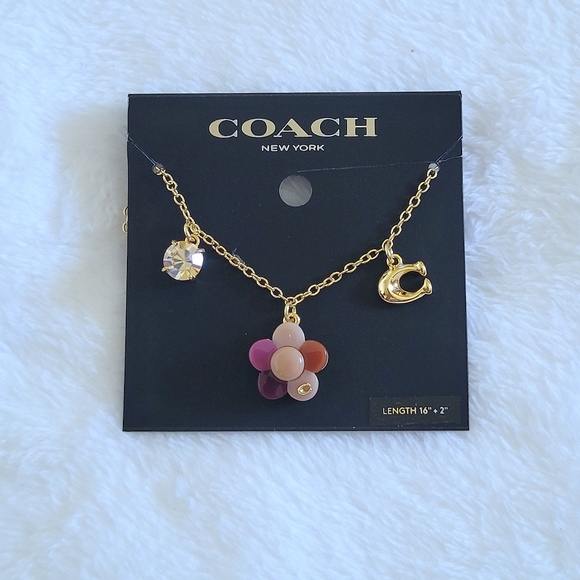 Coach | Jewelry | Coach Moon And Flower Necklace Nwt | Poshmark